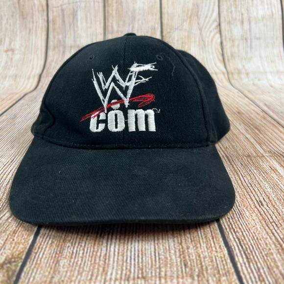 WWE | Accessories | Vintage Wwe Wf Wrestling Black Hat Adjustable Strap ...